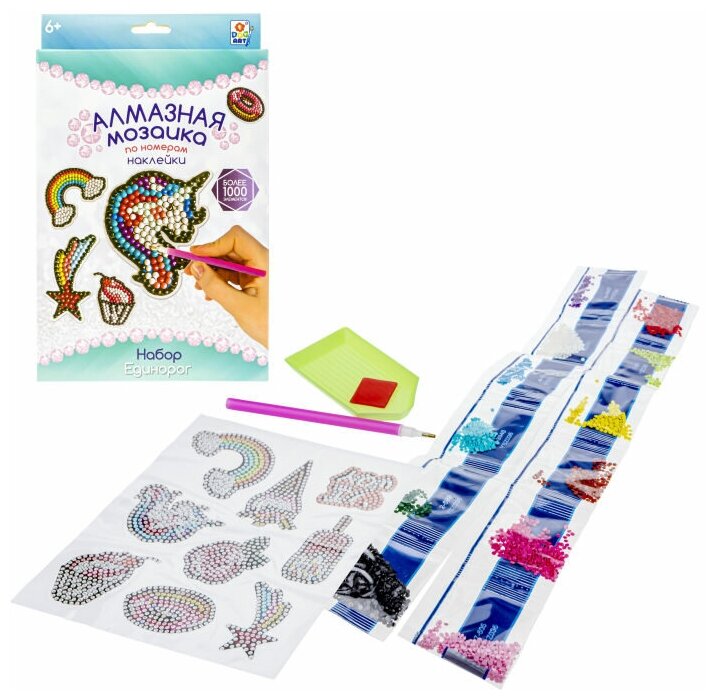 Алмазная мозаика 1TOY ART "Единорог" (Т21896), подарок на день рождения