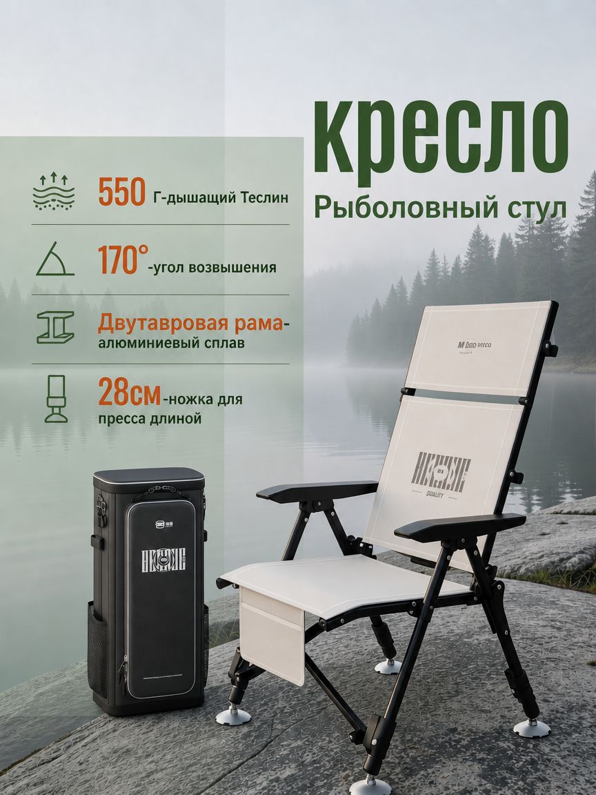 Специальное складное переносное рыболовное кресло, оснащенное регулируемой спинкой, изготовлено из алюминиевого сплава, что очень подходит для активного отдыха. Профессиональные потребности!