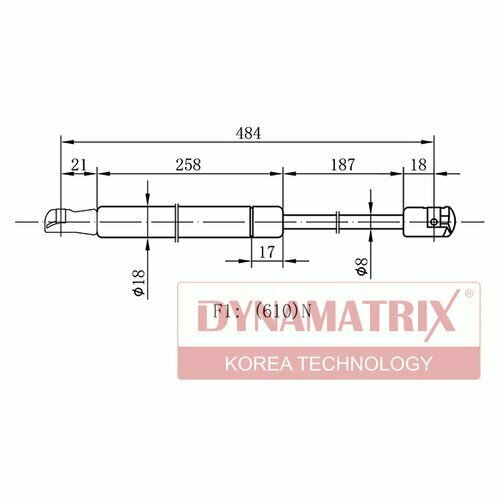 Амортизатор багажника Dynamatrix-Korea DGS1525QS