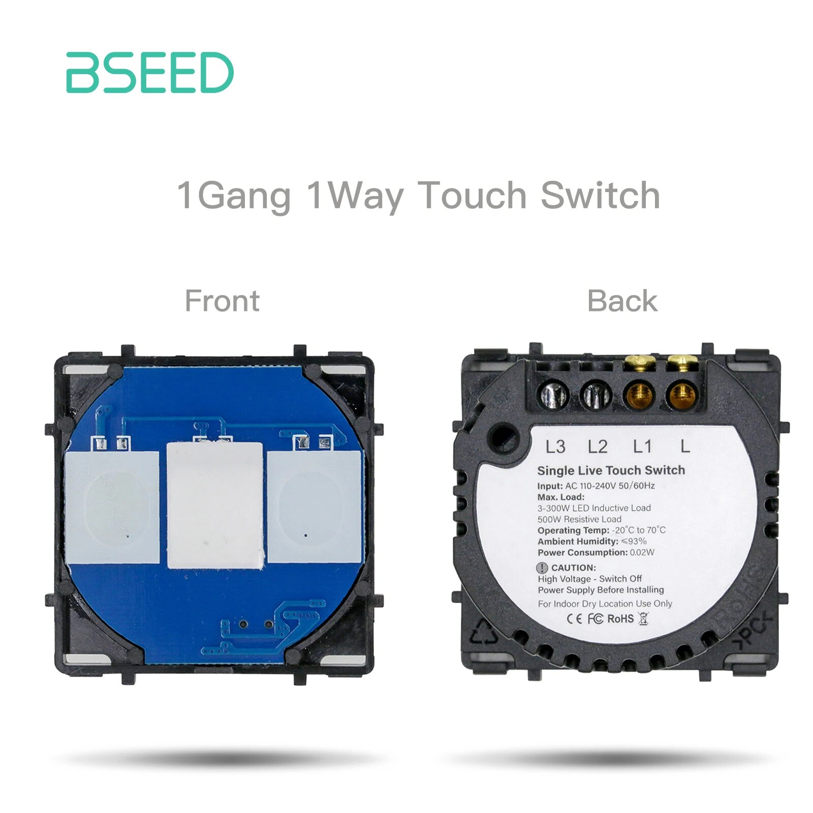 BSEED 1 Gang 1 Way Сенсорный выключатель