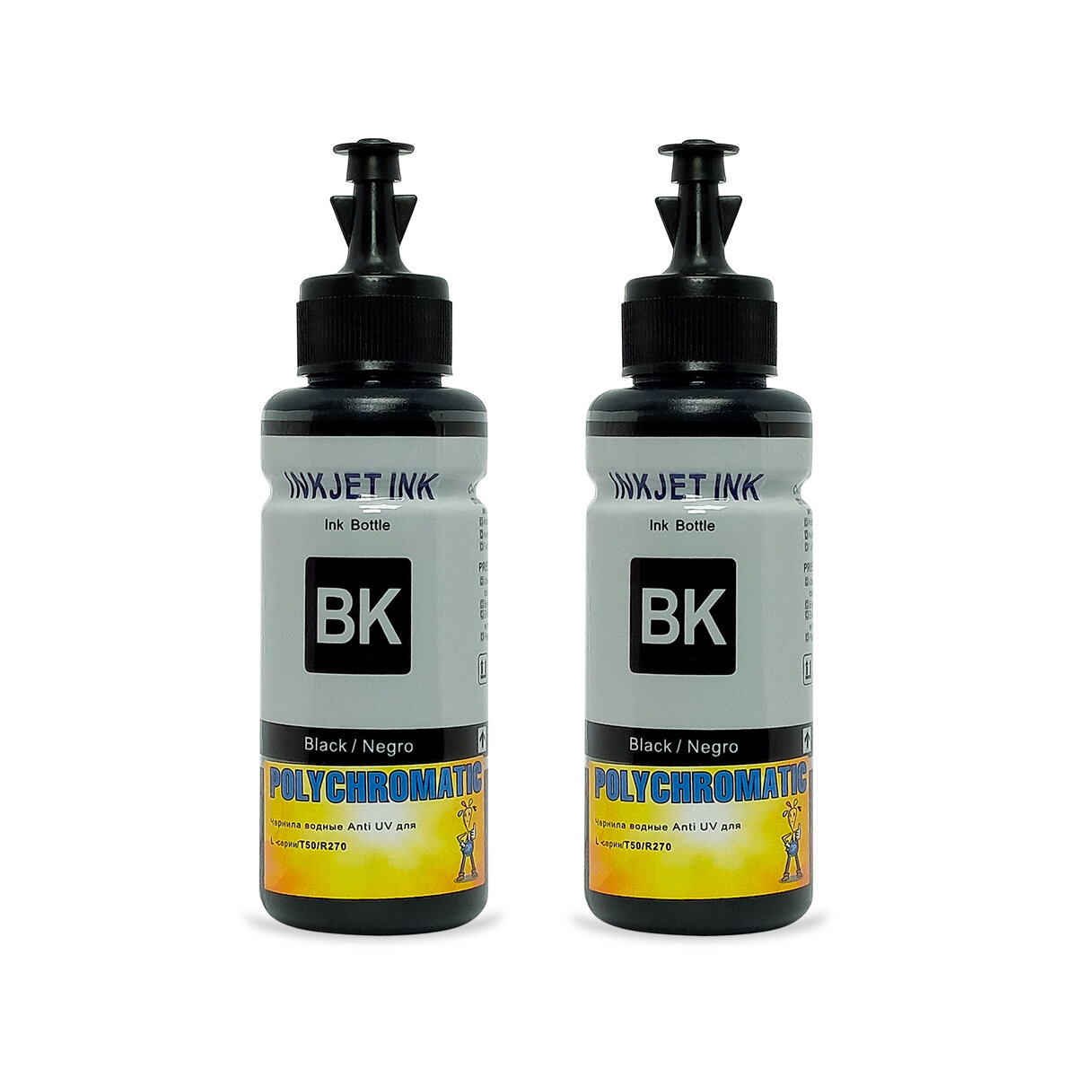 Чернила Polychromatic (JetPrint) (Светостойкие) для Epson 2 шт. по 100 мл (6229) (Black)