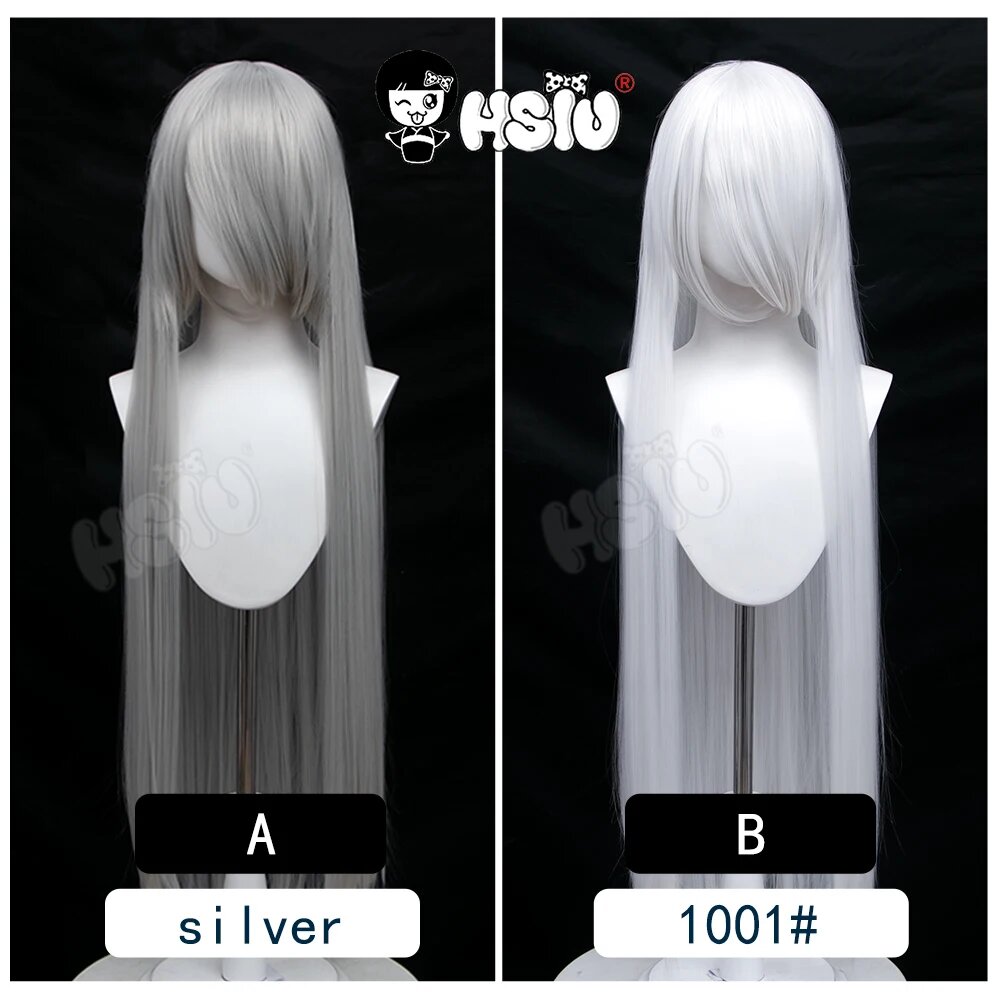 Парик HSIU серебряный, 100 см, Size: A, Color: silver.1001