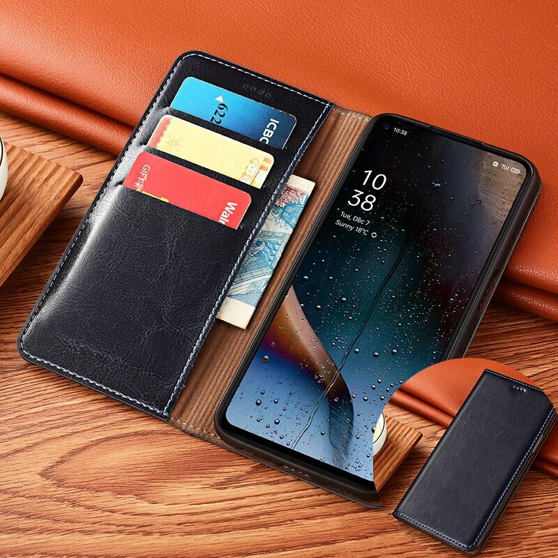Кожаный чехол-книжка для iPhone 17 Pro, Blue