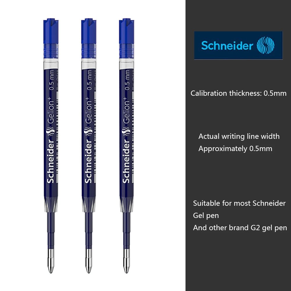 Стержни для ручек Schneider Gelion+, 0,5 мм, 3 шт. Синий, Blue