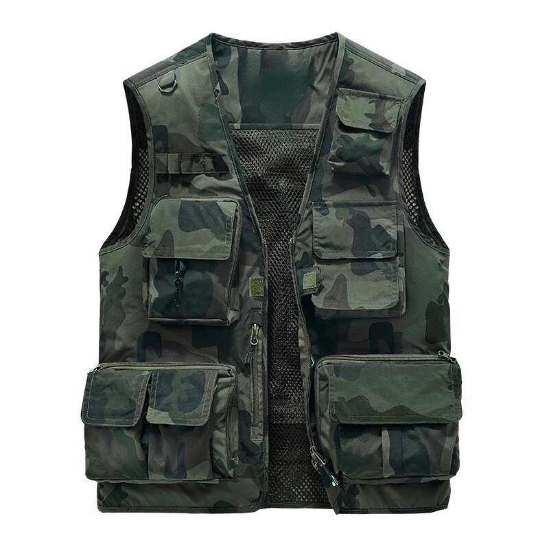 Мужские камуфляжные жилеты из полиэстера XXXL, Camouflage green