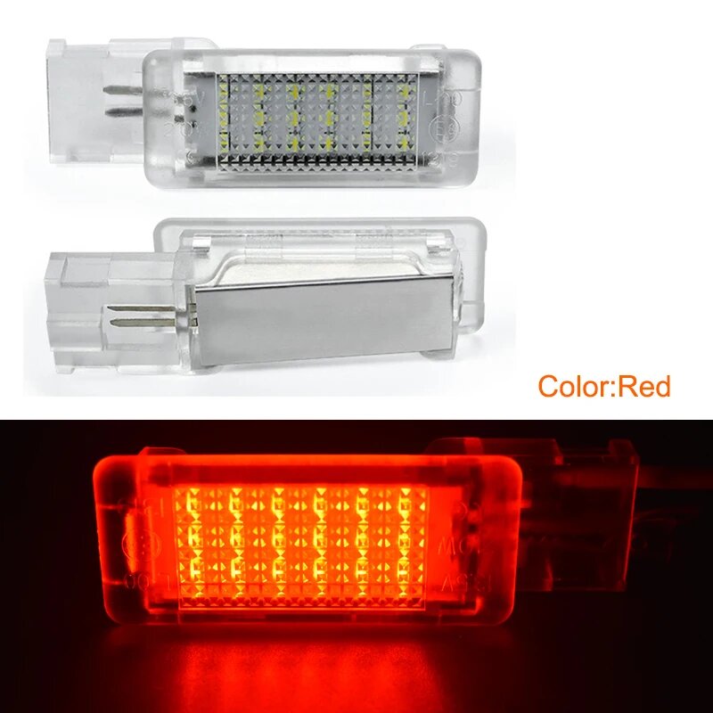 2 шт. светодиодный осветительных приборов для ног светильник багажник подсветка перчаточного ящика двери лампа для VW Passat Polo Golf Jetta Sharan Tiguan Touareg Caddy EOS Scirocco