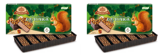 Торт вафельный Бабаевский, Белочка, 250 гр, 2 шт