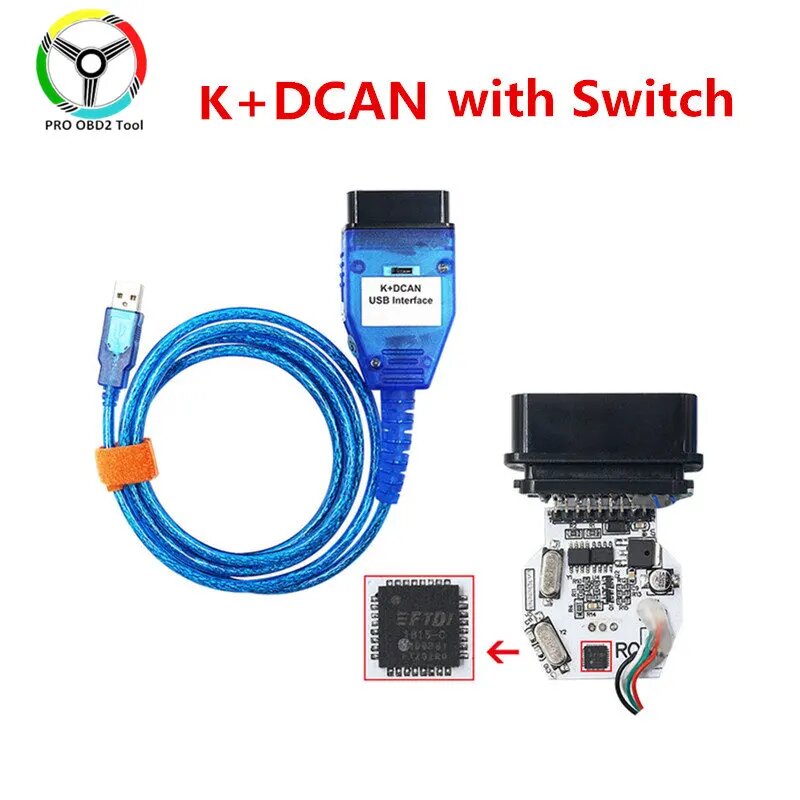 K+DCAN USB интерфейс для BMW с переключателем, Switch BU
