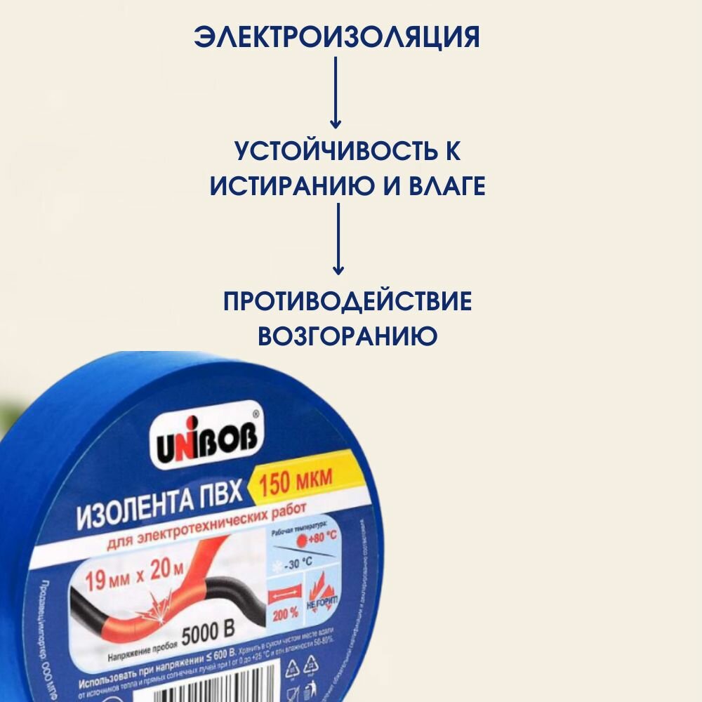 Изолента 19мм Unibob — фото 1