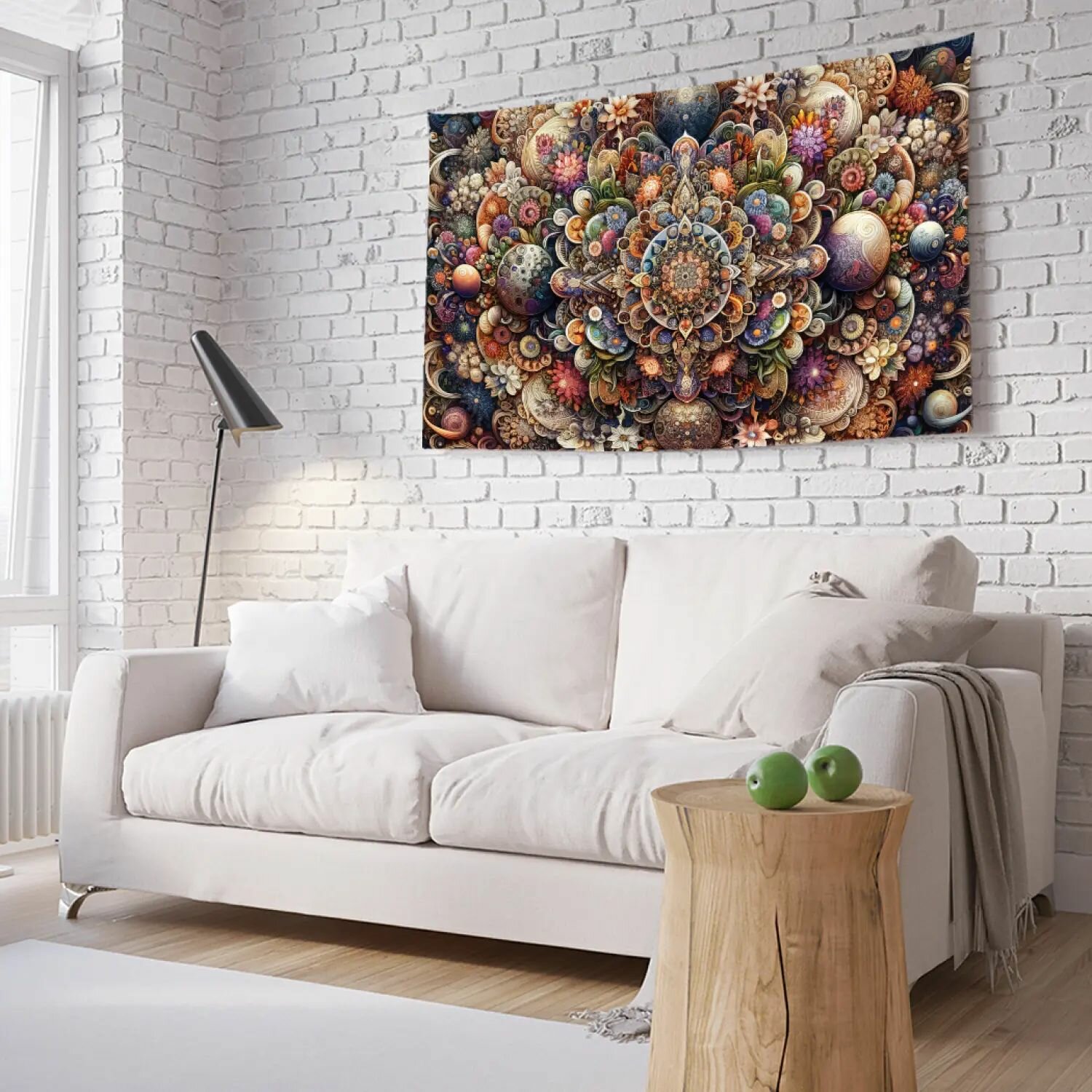 Горизонтальное фотопанно на стену JoyArty "Цветочная абстракция", из ткани, 100х150 см