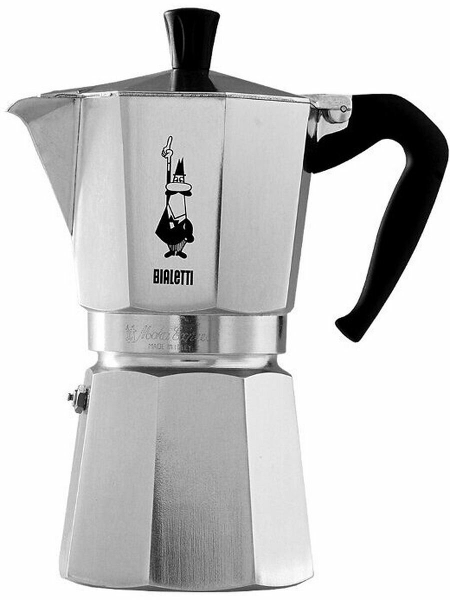 Гейзерная кофеварка Bialetti "Moka Express" 1164, 19,5 см, 200мл, 4 порции, серебристая