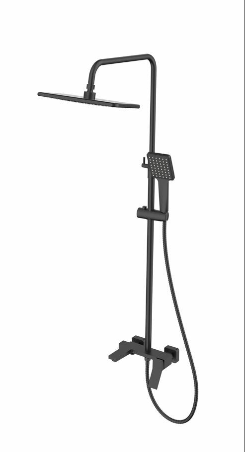 Душевая система/гарнитур с верхним душем, смесителем с литым изливом и ручной лейкой HAIBA HB24818-7, черный цвет