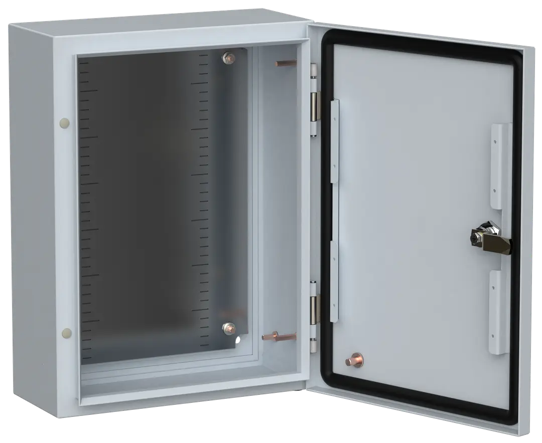 Щит распределительный IEK / ИЭК TITAN 5 ЩМП-40.30.15 с монтажной платой, стальной серый, IP66, размером 400х300х150мм, TI5-10-N-040-030-015-66 / электрика