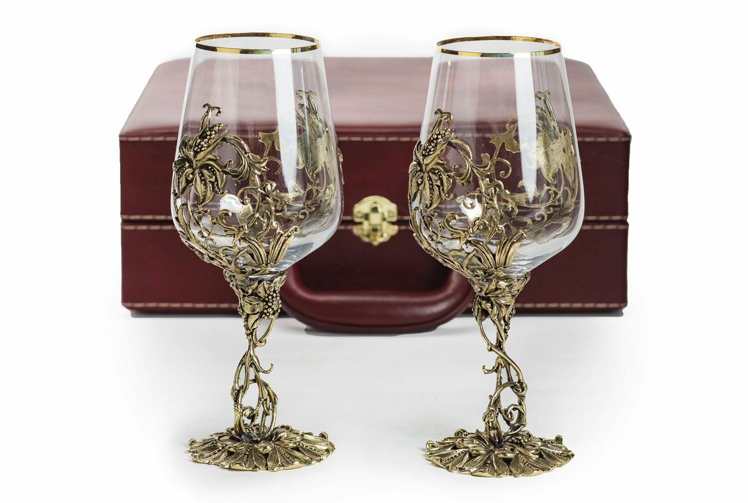 Подарочный набор бокалов женщине "Цветы". Ручная работа Россия.