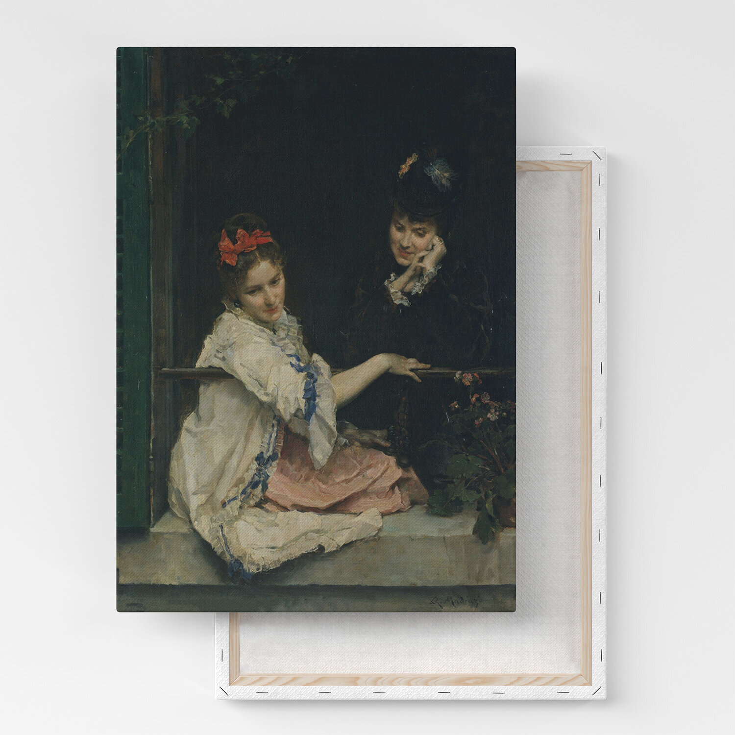 Картина на холсте, репродукция / Раймундо Мадрасо - Girls at a Window / Размер 40 x 53 см