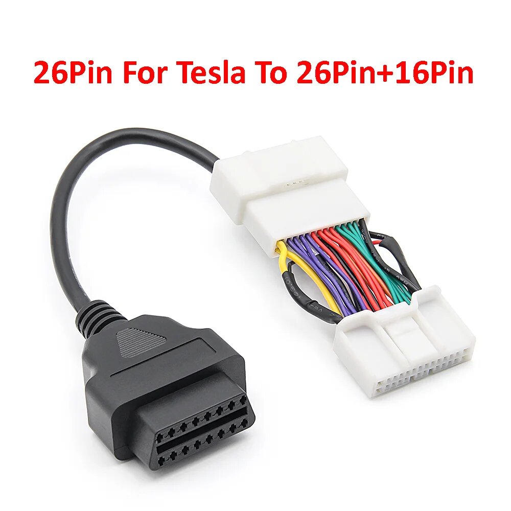 OBD2 разъем для Tesla модель 3 OBD диагностические автомобильные инструменты 26Pin To 26 and16Pin