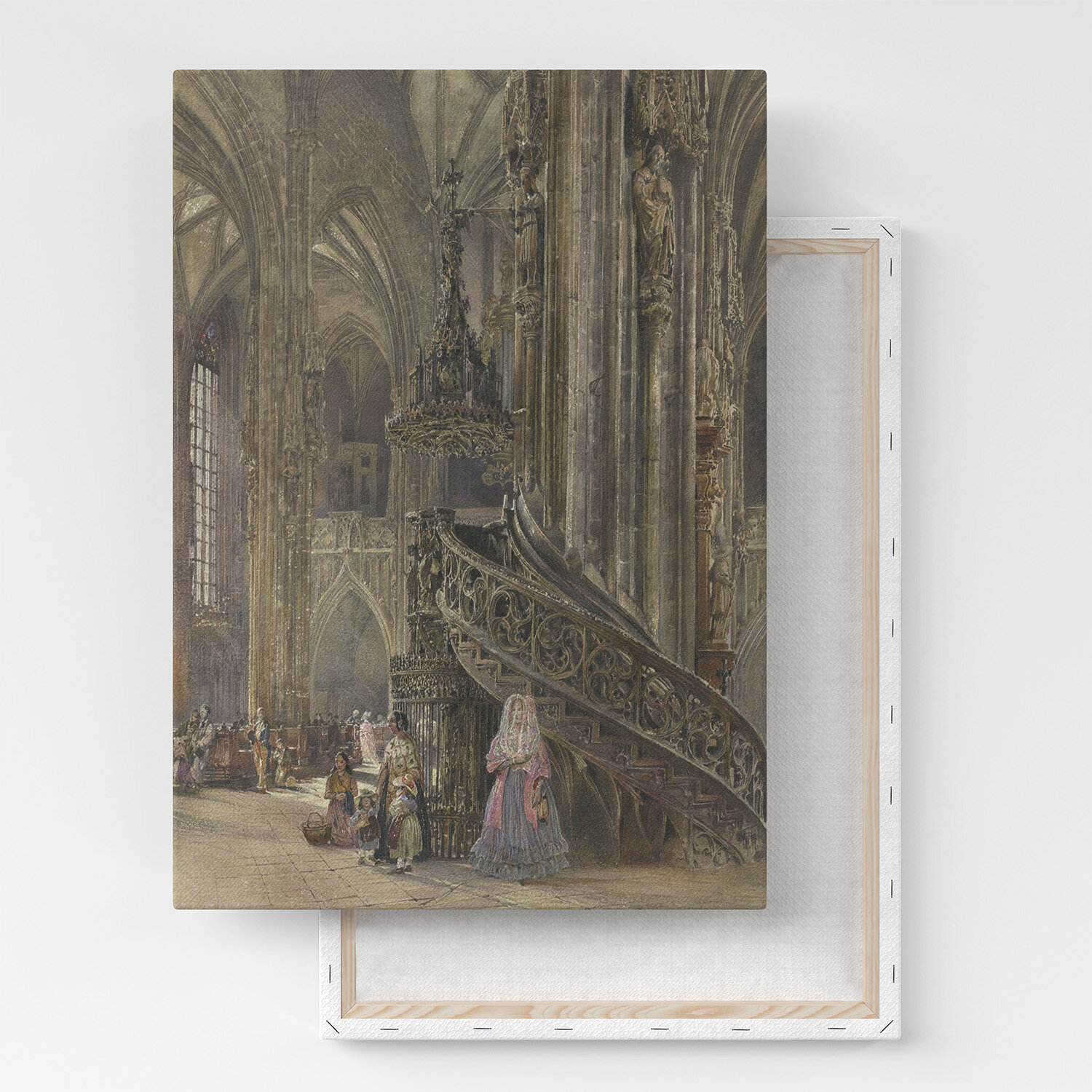 Картина на холсте, репродукция / Рудольф фон Альт - The Interior of the Cathedral / Размер 30 x 40 см