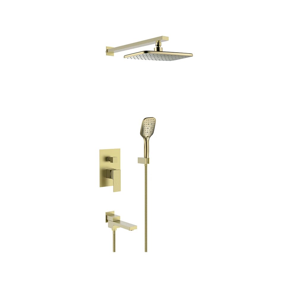 Встроенный смеситель с тропическим душем от бренда Vieir V393563-S золото