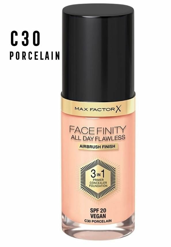 Тональная основа Max Factor Facefinity All Day Flawless C30 Porcelain, 30 мл
