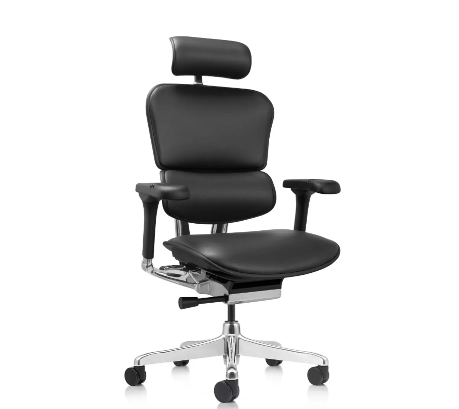Компьютерное кресло Ergohuman Elite 2 черный каркас, черная кожа, подлокотники 5D