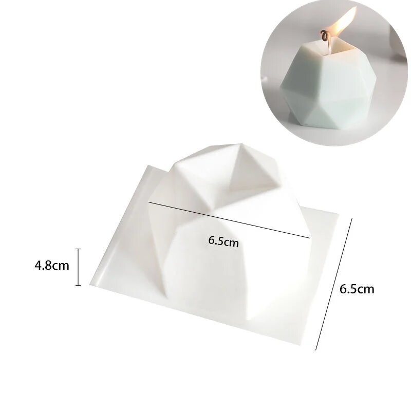 Силиконовая форма для свечей Polygon, Белый 6.5x6.5x4.8 см