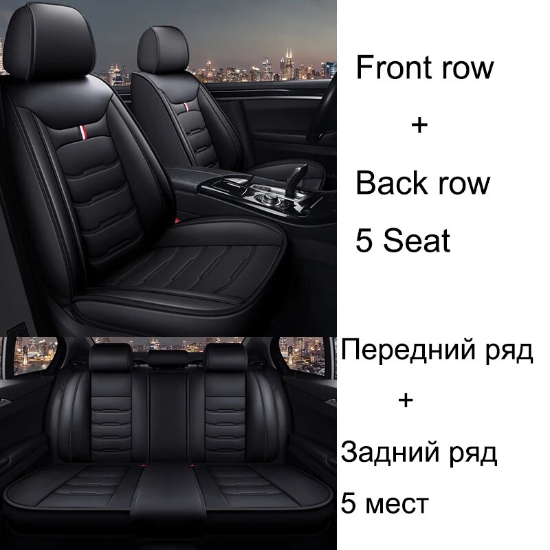 Автомобильные чехлы на сиденья для Hyundai SOLARIS, CRETA Ix35 TUCSON GETZ I30 I40 ELANTRA SONATA Santa Fe, автомобильные аксессуары, автомобильные товары Black 5 Seat