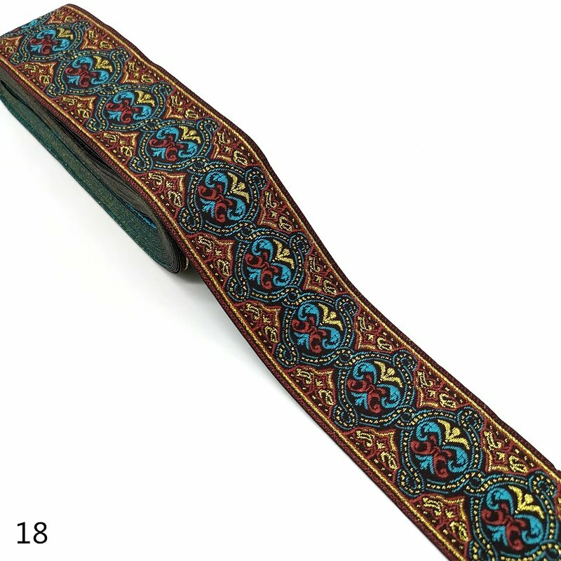 Жаккардовая лента LXGSMBENTENG 50 мм, 3 ярда, 36 цветов Бирюзовый, 18