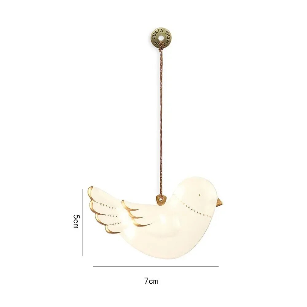 Подвеска птичка железная, 7х5 см, цвет: dove