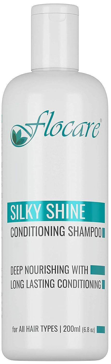 Шампунь-кондиционер Flocare Silky Shine, увлажняющий, для шелковистого блеска, 200мл, Индия