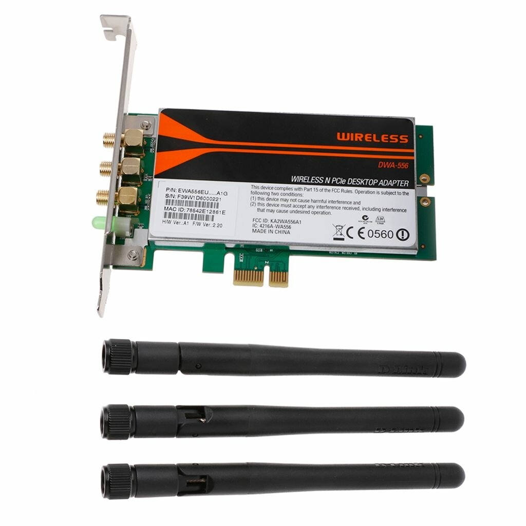 (1 шт.) D-Link DWA-556 300 М настольная PCI-E встроенная беспроводная сетевая карта WIFI приемник