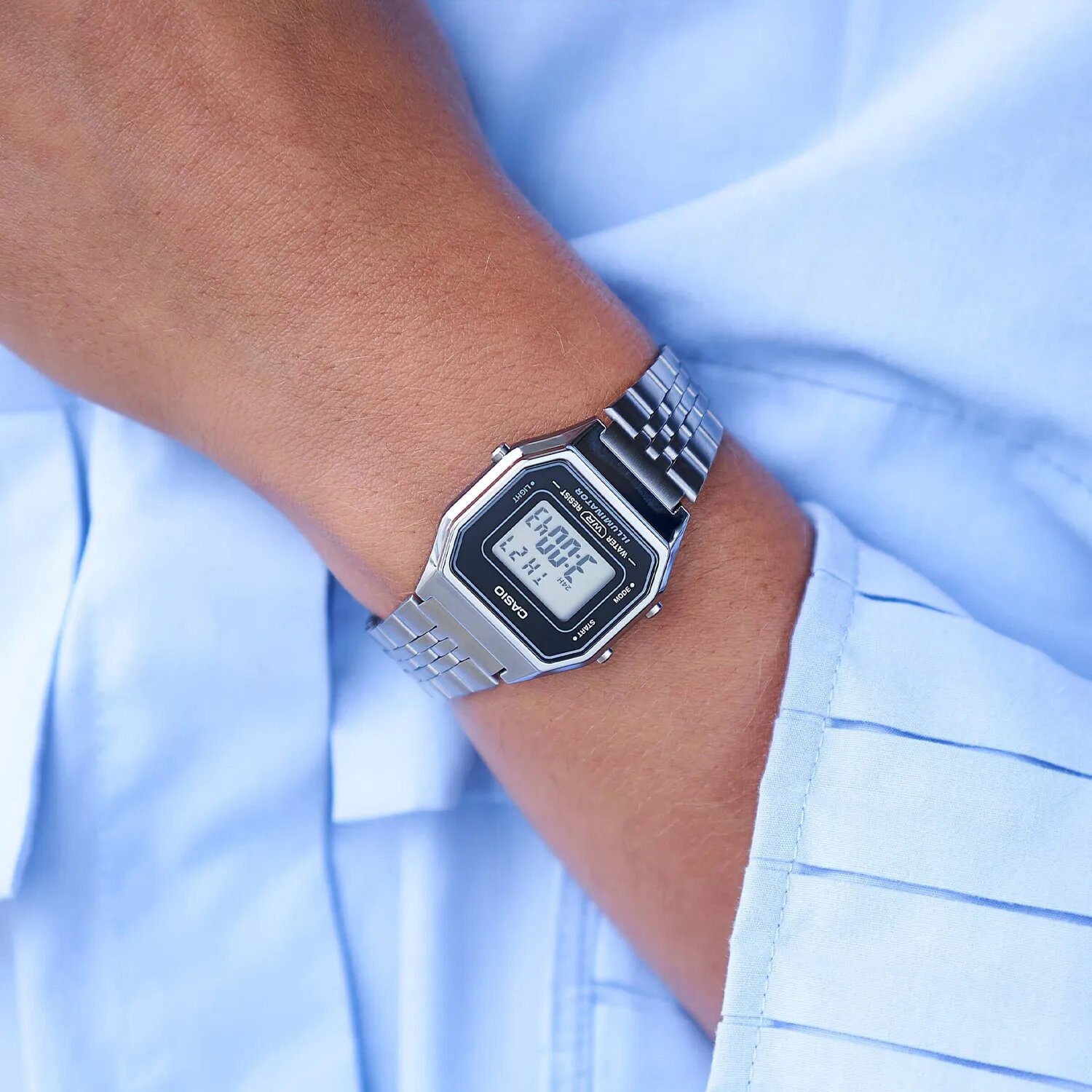 Наручные часы CASIO Vintage, серебряный, черный — фото 1