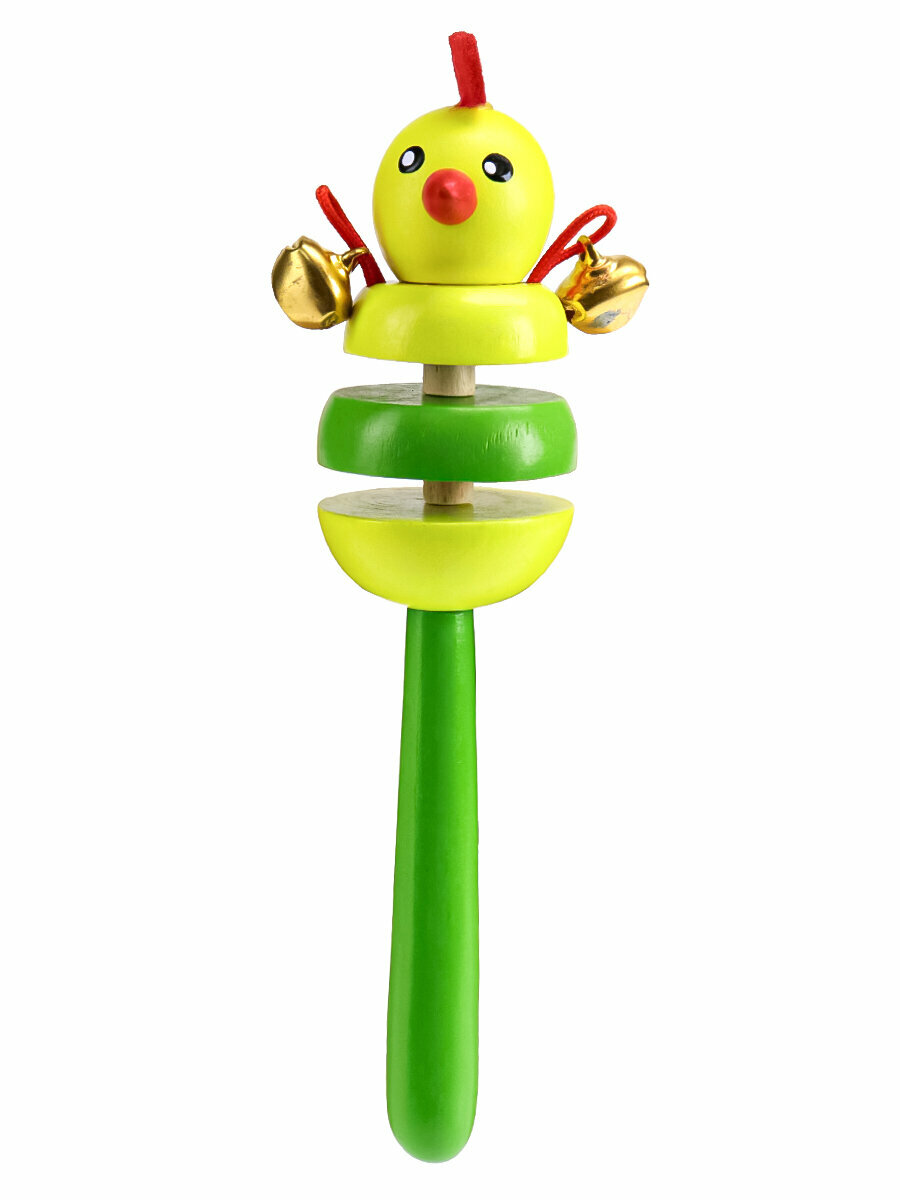 Деревянная Игрушка Бубенчики Зоопарк (в ассорт, в пакете) ИД-1375, (Рыжий кот)