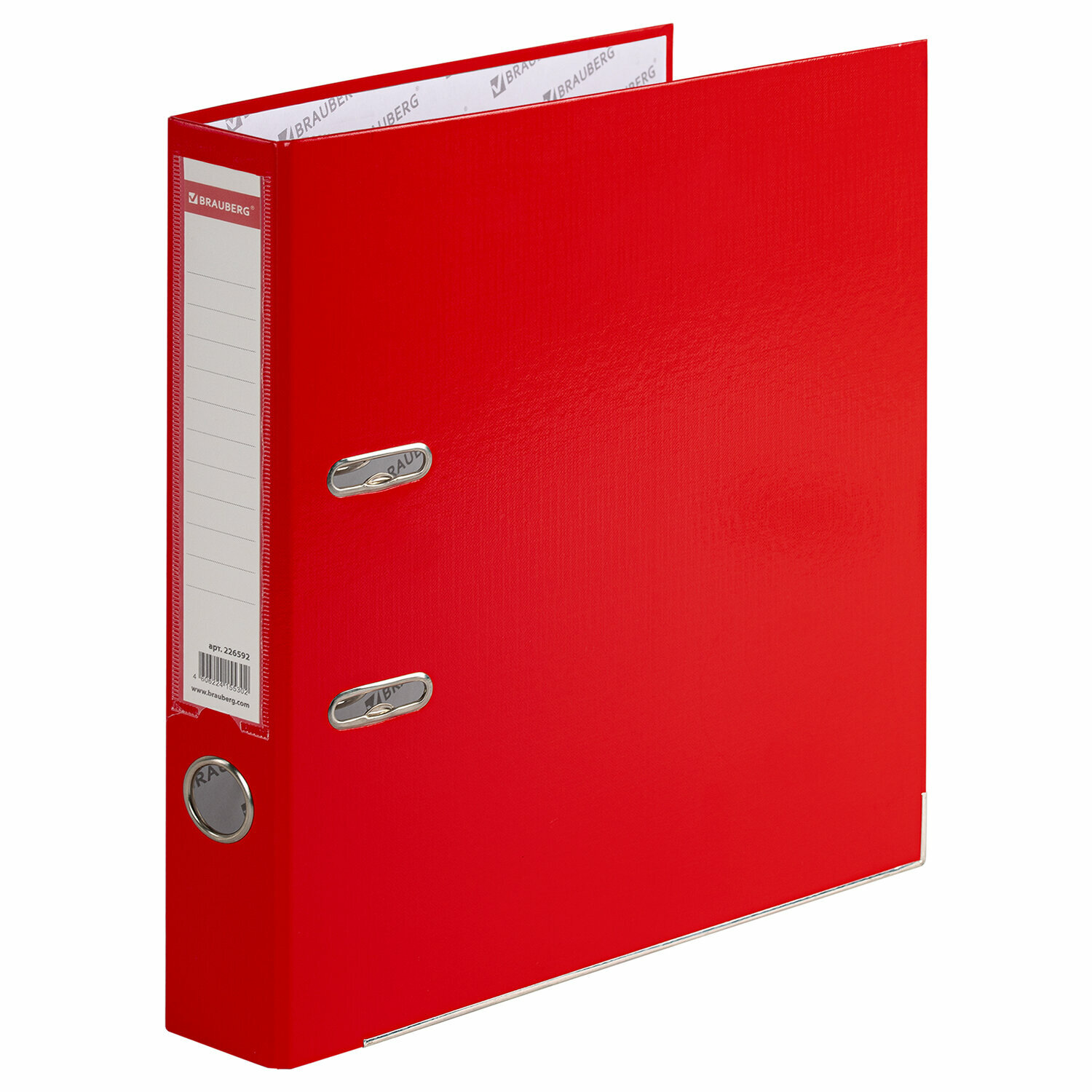 Папка-регистратор, покрытие пластик, 50 мм, прочная, с уголком, BRAUBERG, красная, 226592