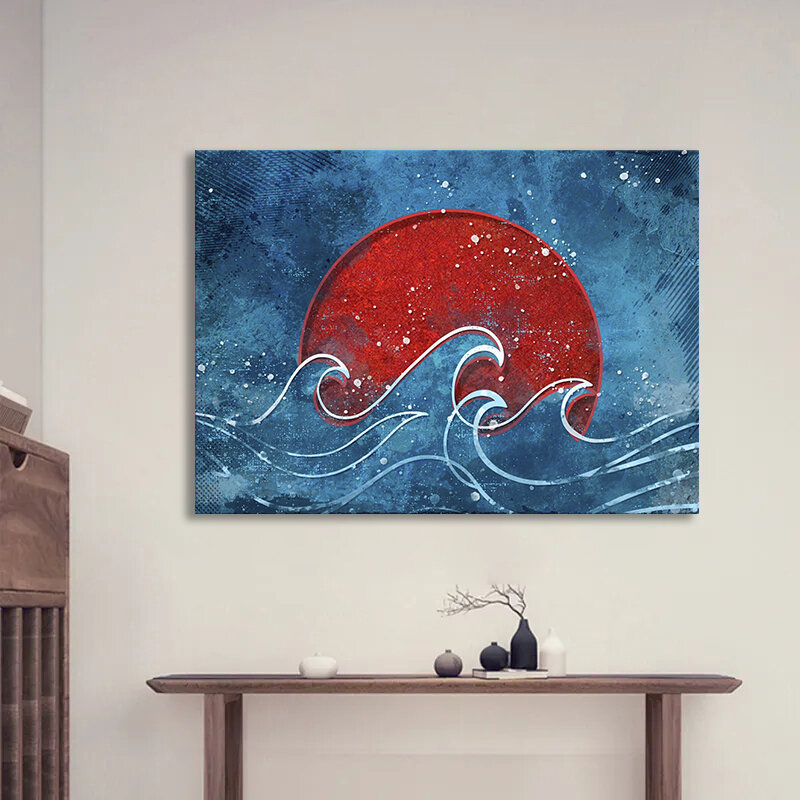 Картина в Японском стиле, Спокойствие и умиротворение, Инь Янь, 60х80 см.