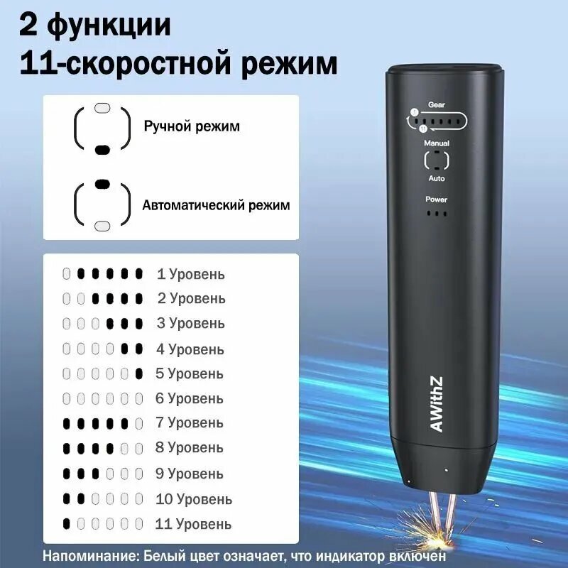 Портативный аппарат для точечной сварки, литиевой батареей 18650,11 уровней регулируемой мощности