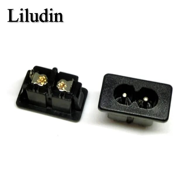 Liludin 2 шт. IEC320 C8 розетки, черные, AC-1