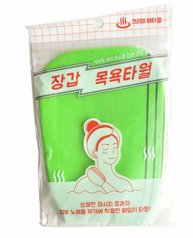 Мочалка варежка для душа Sungbo Cleamy, Viscose Exfoliating Body Towel, 12см х 17см, для очищения тела, 1 шт.
