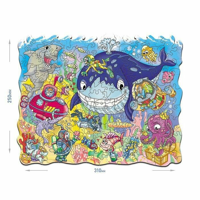 Фигурный пазл Нескучные игры деревянный, Fun art collection, "Подводный мир" (7087948)