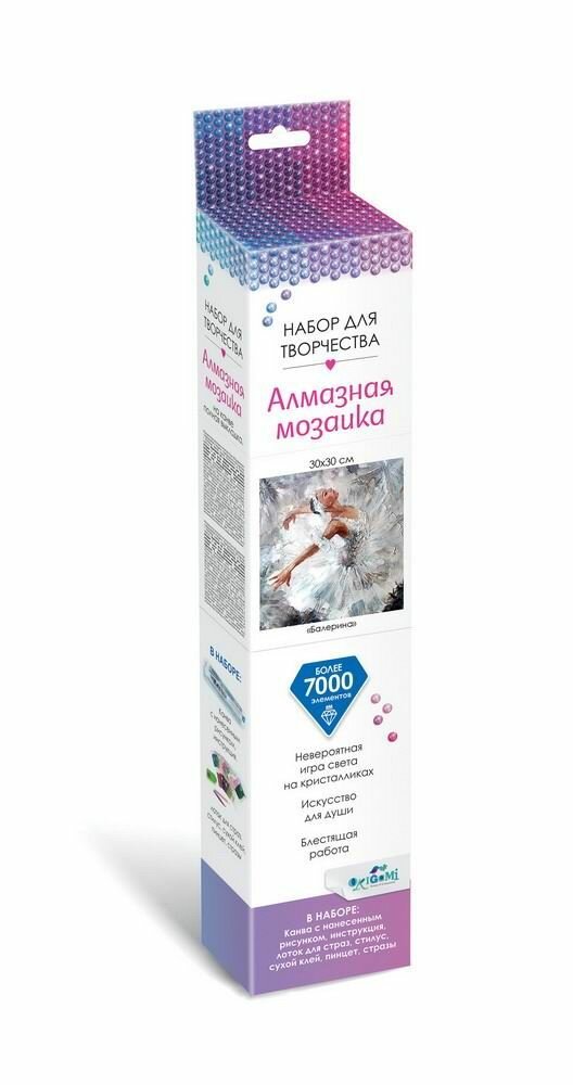 Алмазная мозаика Origami "Балерина", 30х30 см, в коробке (7271)