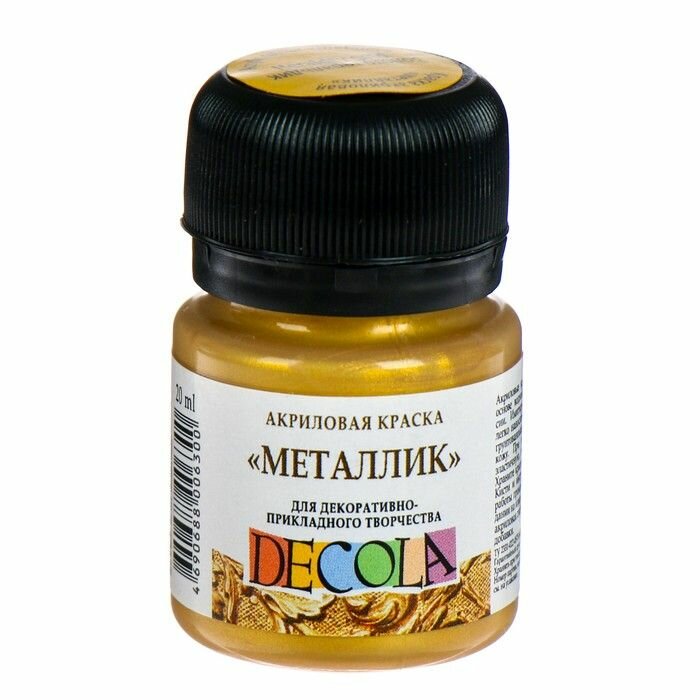 Краска акриловая Невская палитра Metallic 20 мл "Декола" Золото геральдик