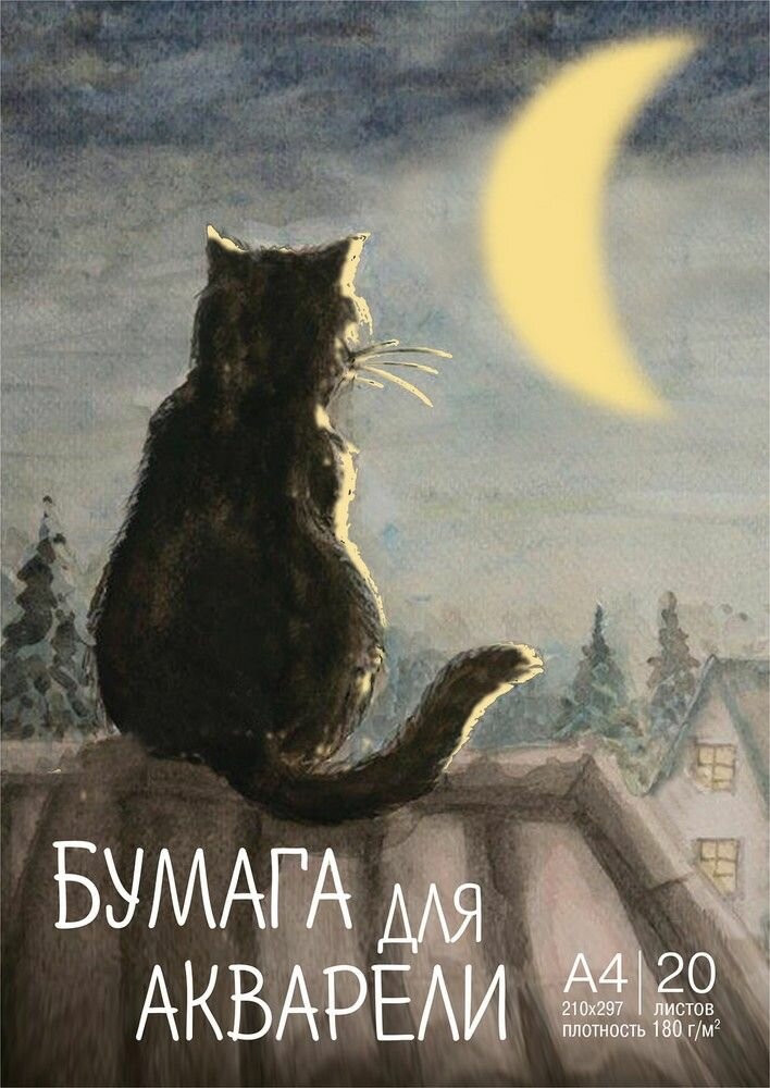 Бумага для акварели ND Play "Прогулка под луной" в папке, 20 листов A4 средней зернистости (312756)