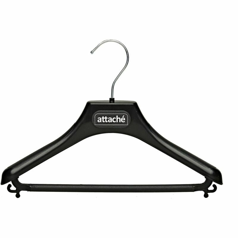 Вешалка-плечики Attache Анатомическая, пластик, черная, размер 42-44