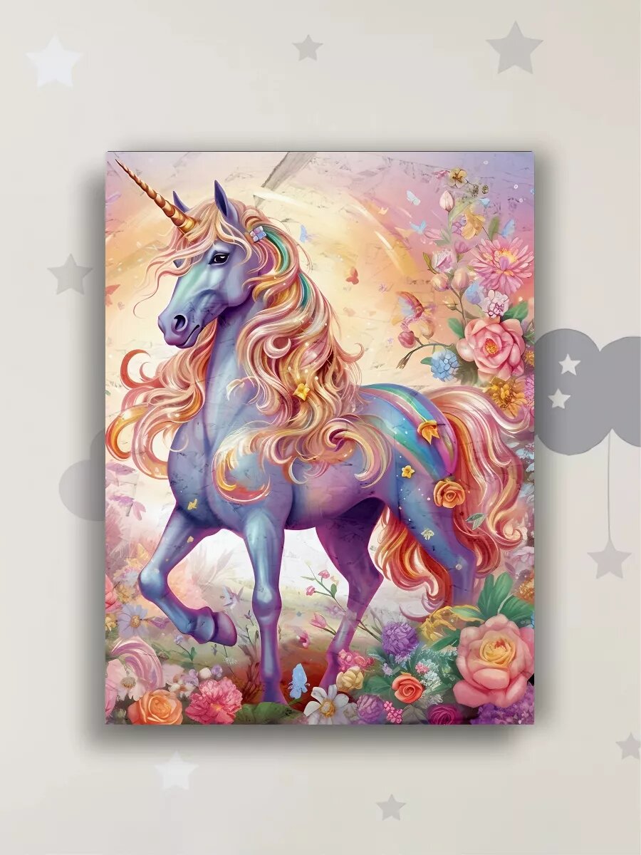 Картина на дереве OSB "Единорог"