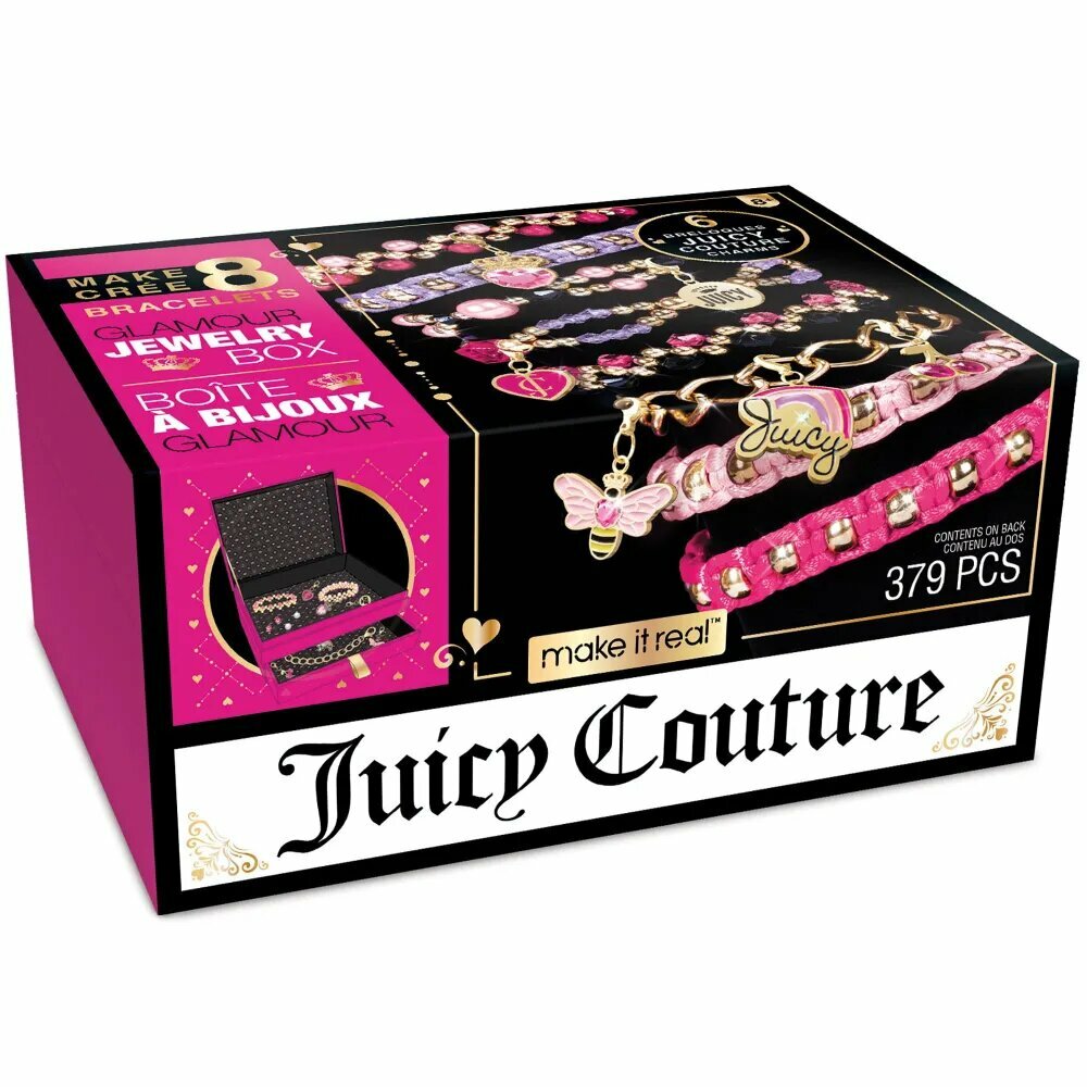 Make it Real Juicy Couture Glamour Jewelry Box, Набор для изготовления ювелирных изделий из браслетов своими руками для девочек, Подходит для детей старше 8 лет