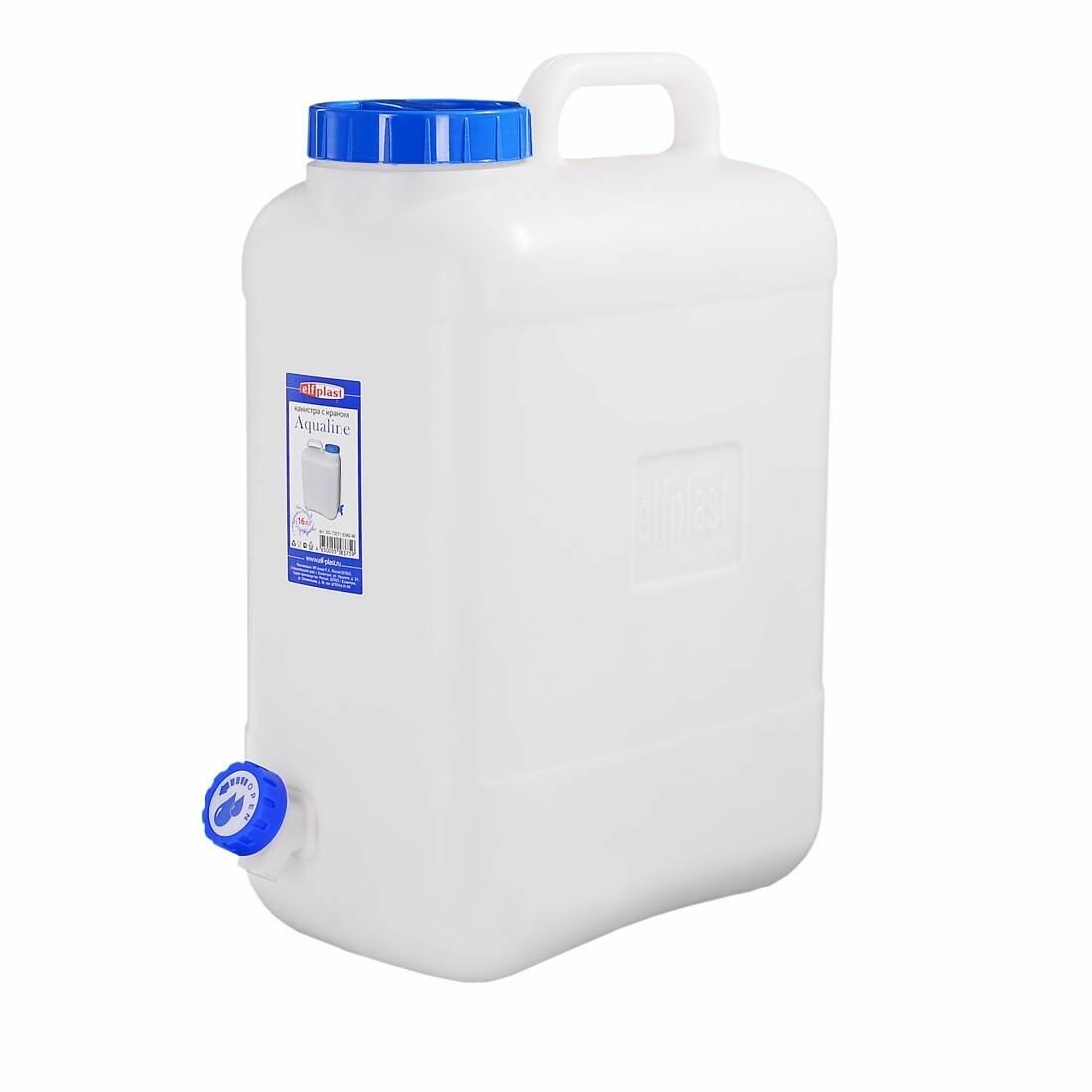 Канистра хозяйственная Elfplast "Aqualine" 16 л с краном и ручкой