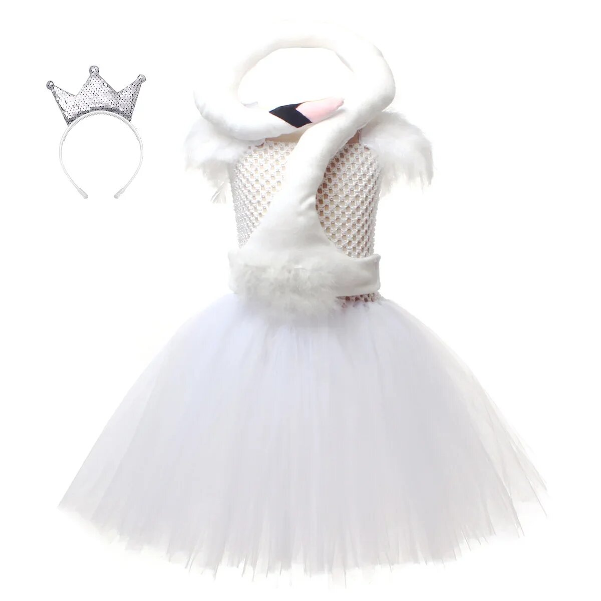 Комплект платья принцессы-лебедя purtulle 2-12 лет