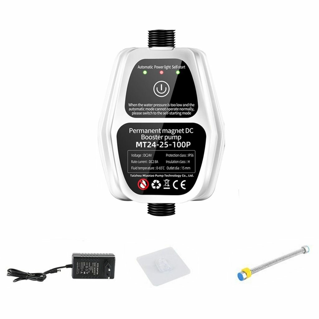 (1 комплект) Бытовой автоматический небольшой солнечный водонагреватель для душа под давлением 24 В, бустерный насос-европейский стандарт