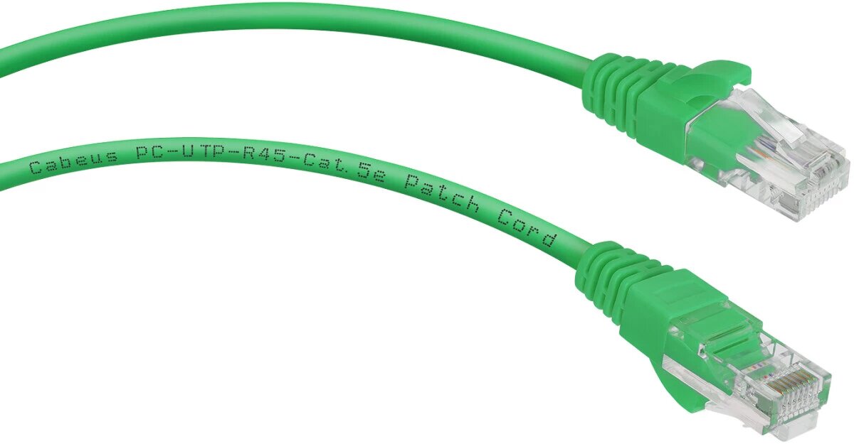 Патч-корд Cabeus 1м (PC-UTP-RJ45-Cat.5e-1m-GN)