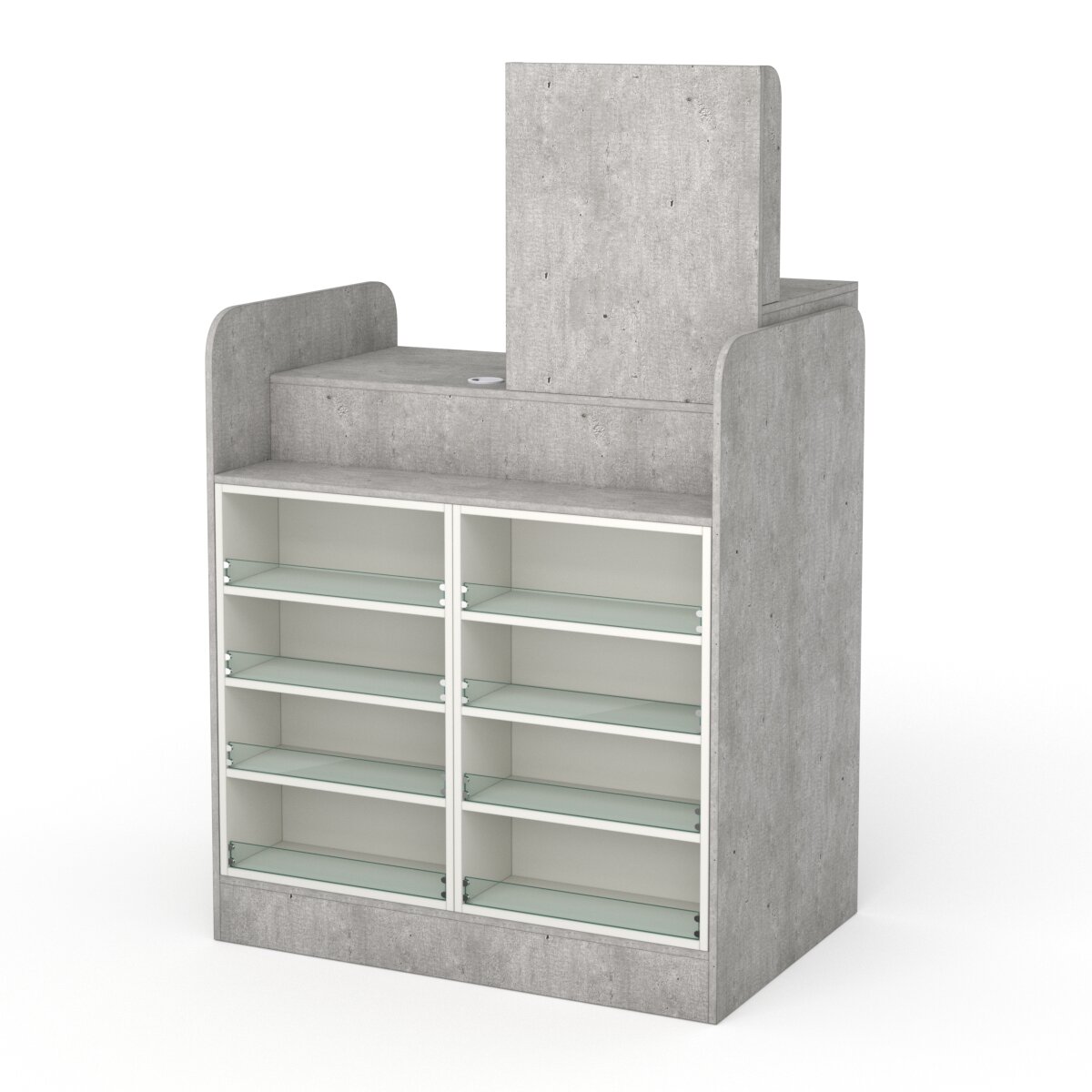 Кассовый стол "ривьера молди" №3А (правосторонний), Метрополитан Грей и Белый