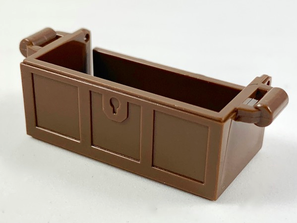 Container, Treasure Chest Bottom with Slots in Back, 4738a Brown U